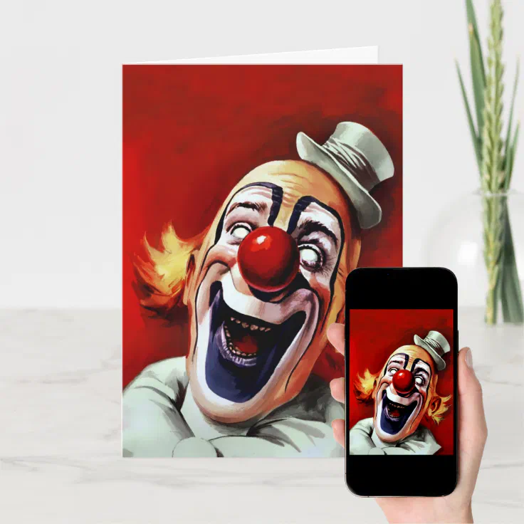 Freaky Clown Birthday Card | Zazzle