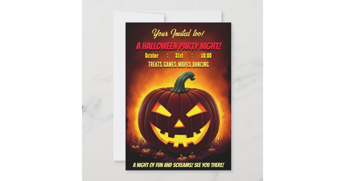 Freaky Halloween Pumkin Party Invitation | Zazzle