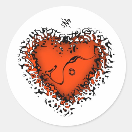 Freaky heart v3 classic round sticker | Zazzle