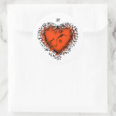 Freaky heart v3 classic round sticker | Zazzle