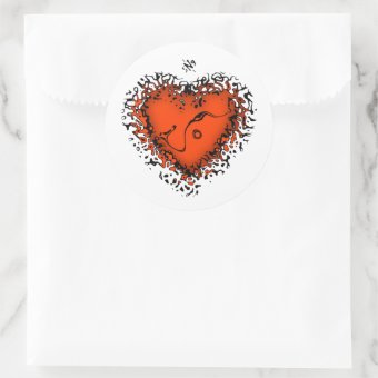 Freaky heart v3 classic round sticker | Zazzle