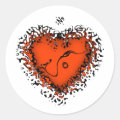 Freaky heart v3 classic round sticker | Zazzle