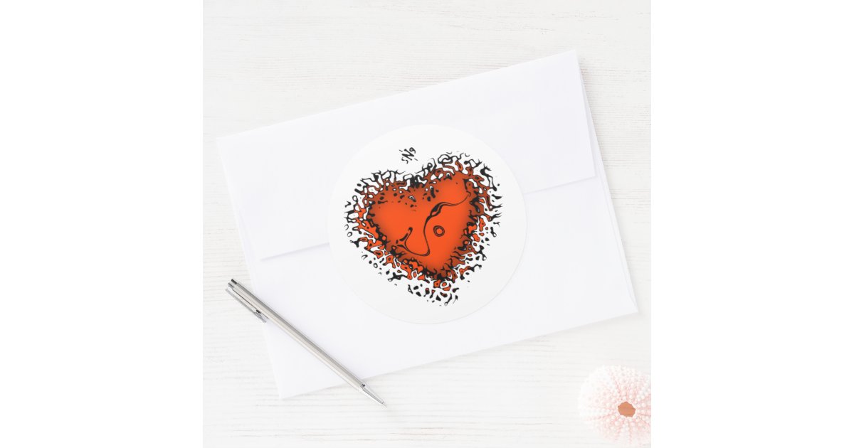 Freaky heart v3 classic round sticker | Zazzle