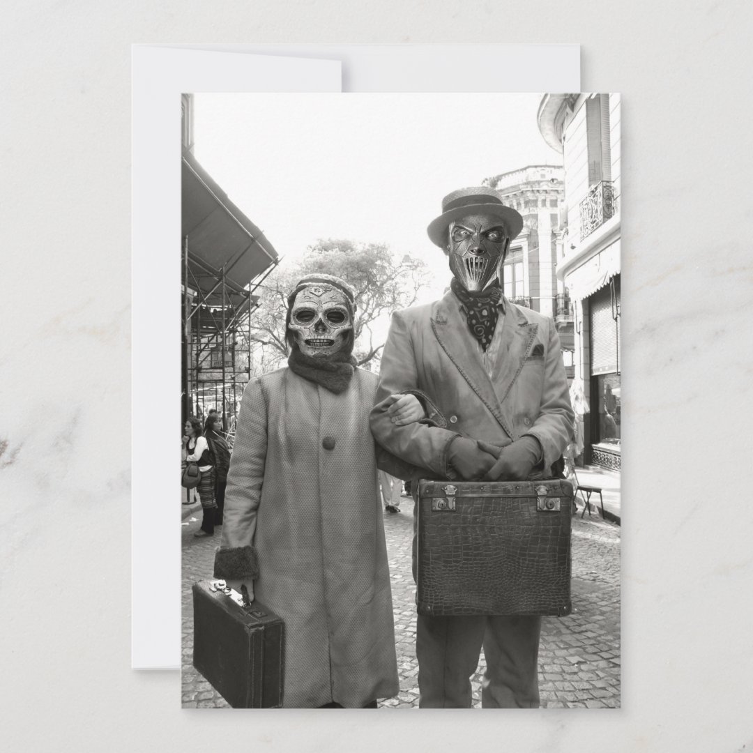 Freaky Vintage Couple Halloween Party Invitation | Zazzle