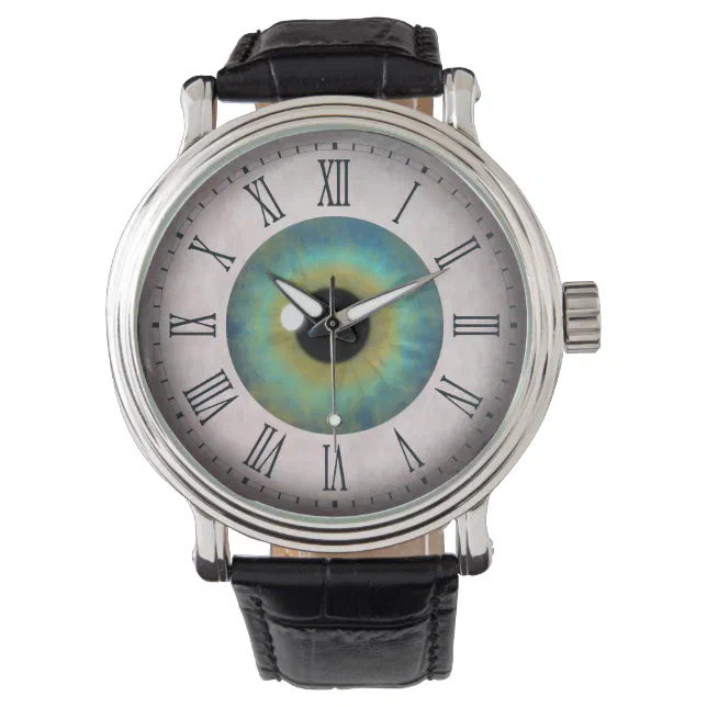 Freaky Weird Fun Cool Blue Eye Eyeball Wrist Watch | Zazzle