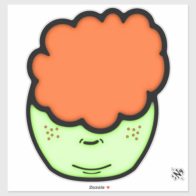 Freckled ginger kid (funny cartoon like sketch) v1 sticker | Zazzle