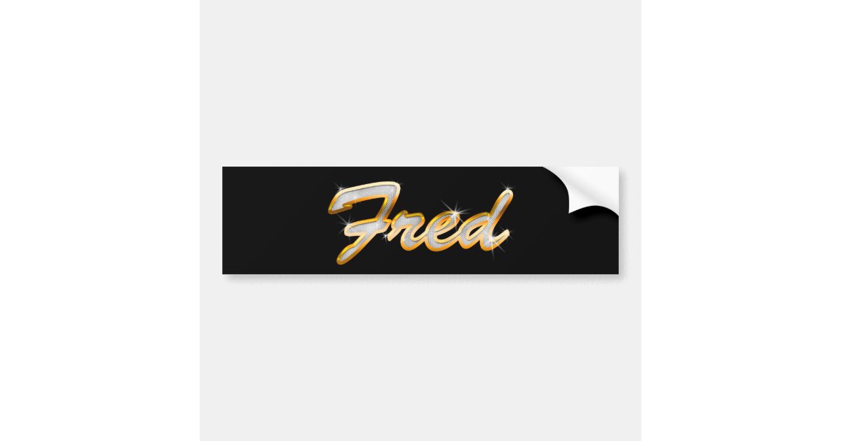 Fred Bling Bumper Sticker | Zazzle