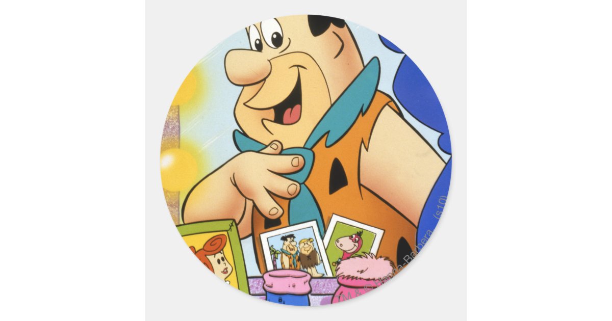 Fred Flintstone Look In Mirror Classic Round Sticker | Zazzle