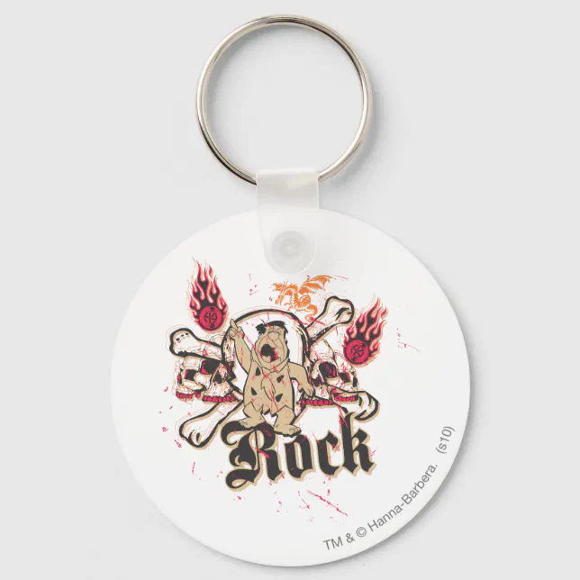 Fred Flintstone Rock Keychain | Zazzle