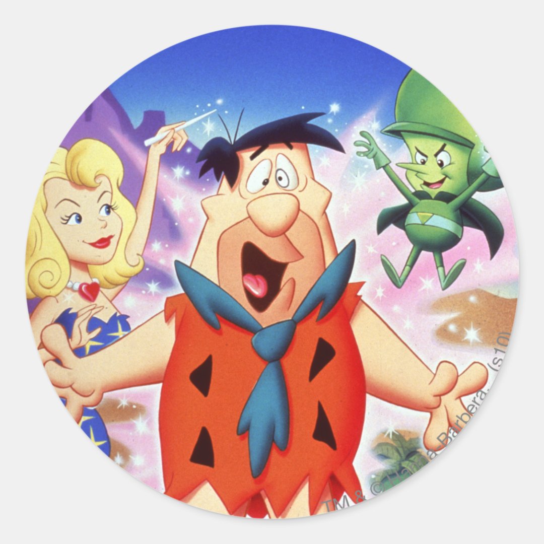 Fred Flintstone Under A Spell Classic Round Sticker | Zazzle