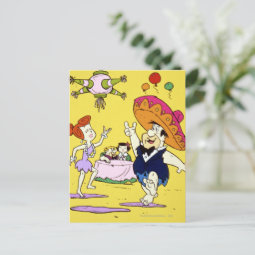 Fred Flintstone Wilma Barney and Betty Fiesta Postcard | Zazzle