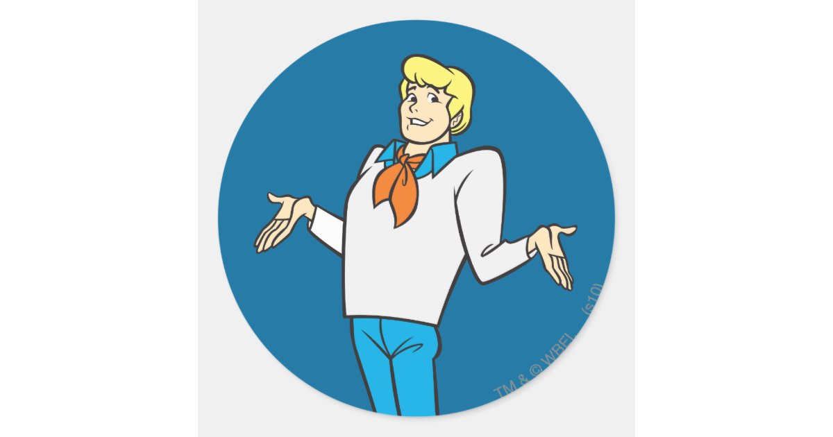 Fred Shrug Classic Round Sticker | Zazzle