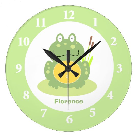 Freddy the Frog Green Froggy Nursery Wall Clock | Zazzle.com