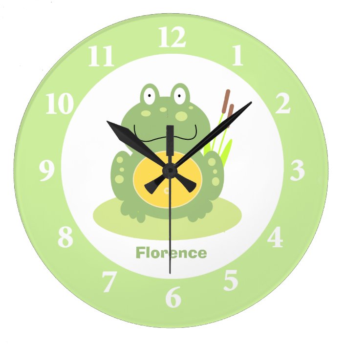 Freddy the Frog Green Froggy Nursery Wall Clock | Zazzle.com