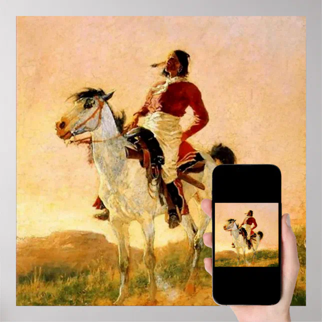 Frederic Remington Western Art “Modern Comanche” Poster | Zazzle