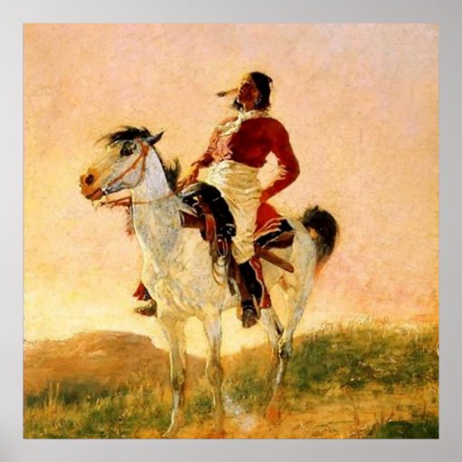 Frederic Remington Western Art “Modern Comanche” Poster | Zazzle