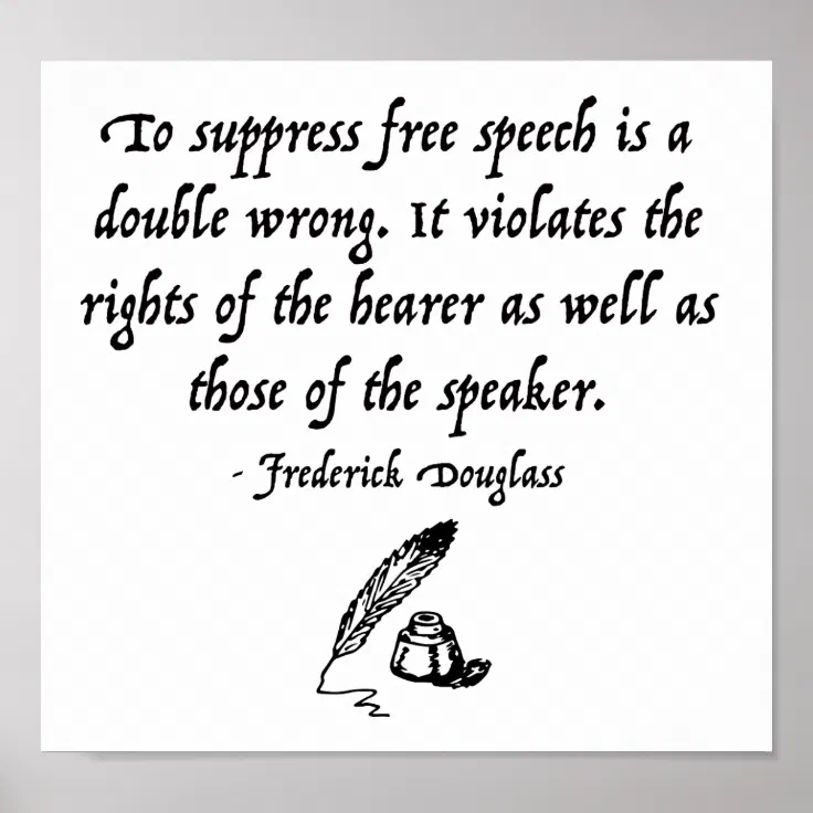 Frederick Douglass Free Speech Quote Poster | Zazzle