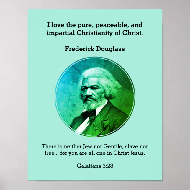 FREDERICK DOUGLASS Quote Custom Scripture BLUE Poster | Zazzle