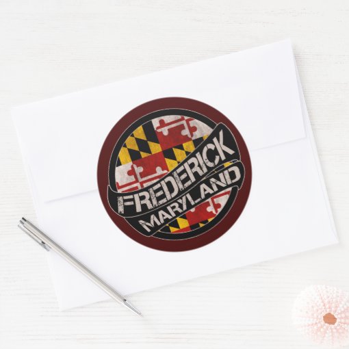 Frederick Maryland flag grunge stickers | Zazzle
