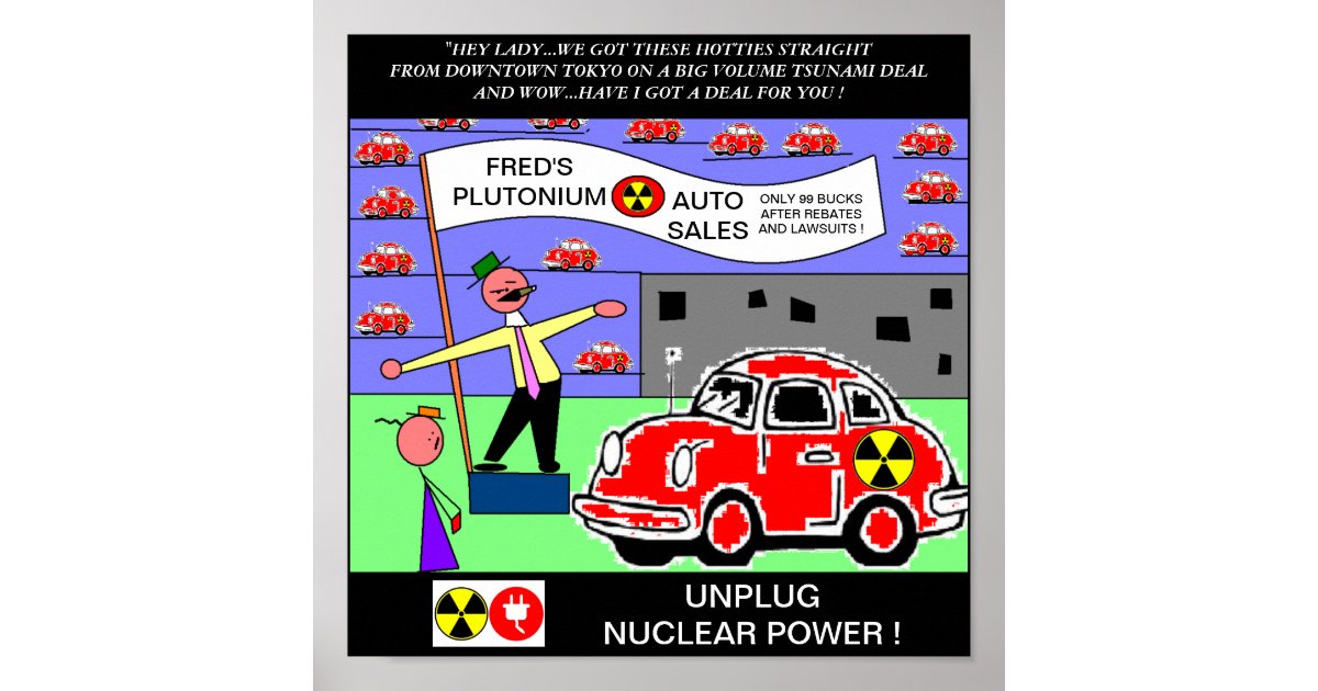 FRED'S PLUTONIUM AUTO SALES POSTER | Zazzle
