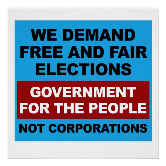 Free and Fair Elections Poster | Zazzle.com