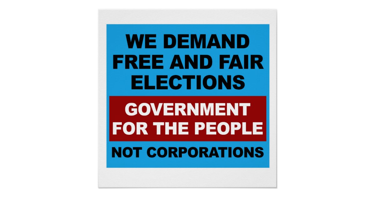 Free and Fair Elections Poster | Zazzle