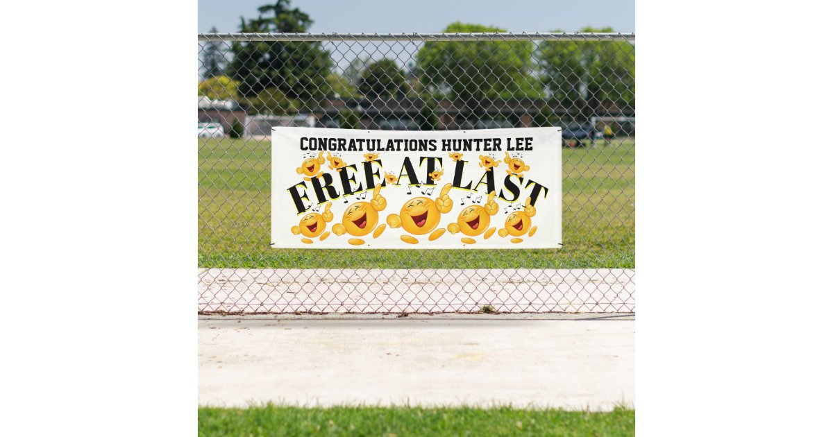 FREE AT LAST Banner | Zazzle