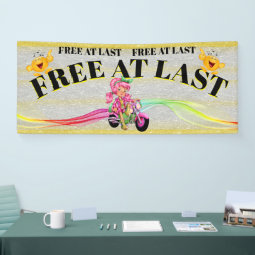 FREE AT LAST Banner | Zazzle
