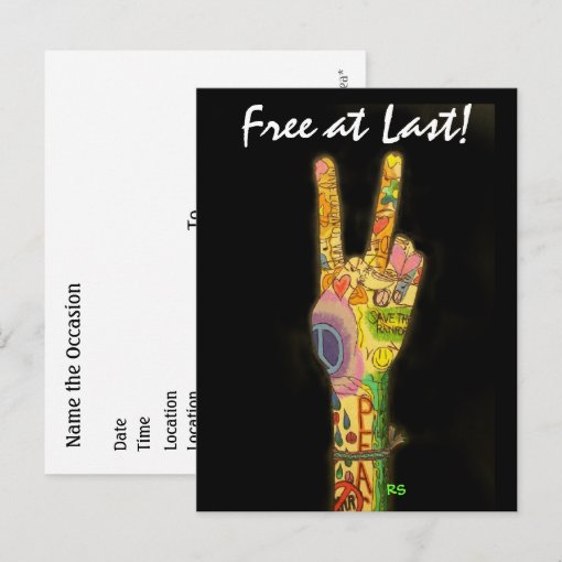 Free at Last ! SRF Invitation Postcard | Zazzle
