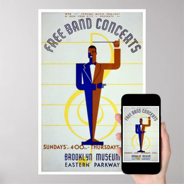 Free Band Concerts 1941 WPA Poster | Zazzle