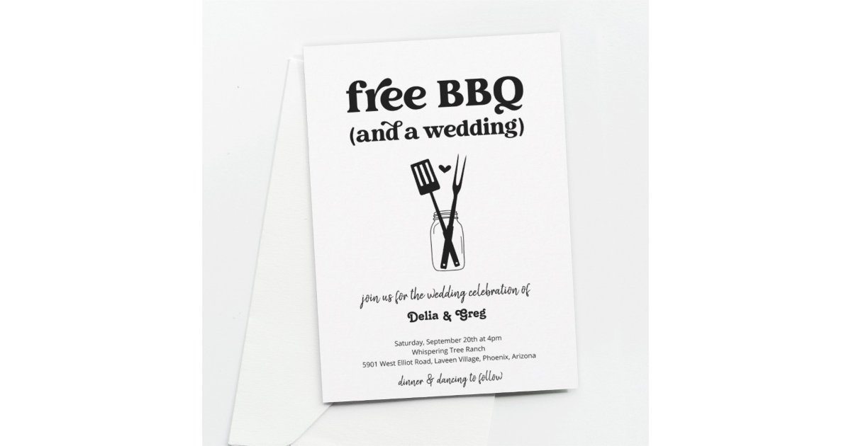 Free BBQ Funny Wedding Invitation | Zazzle