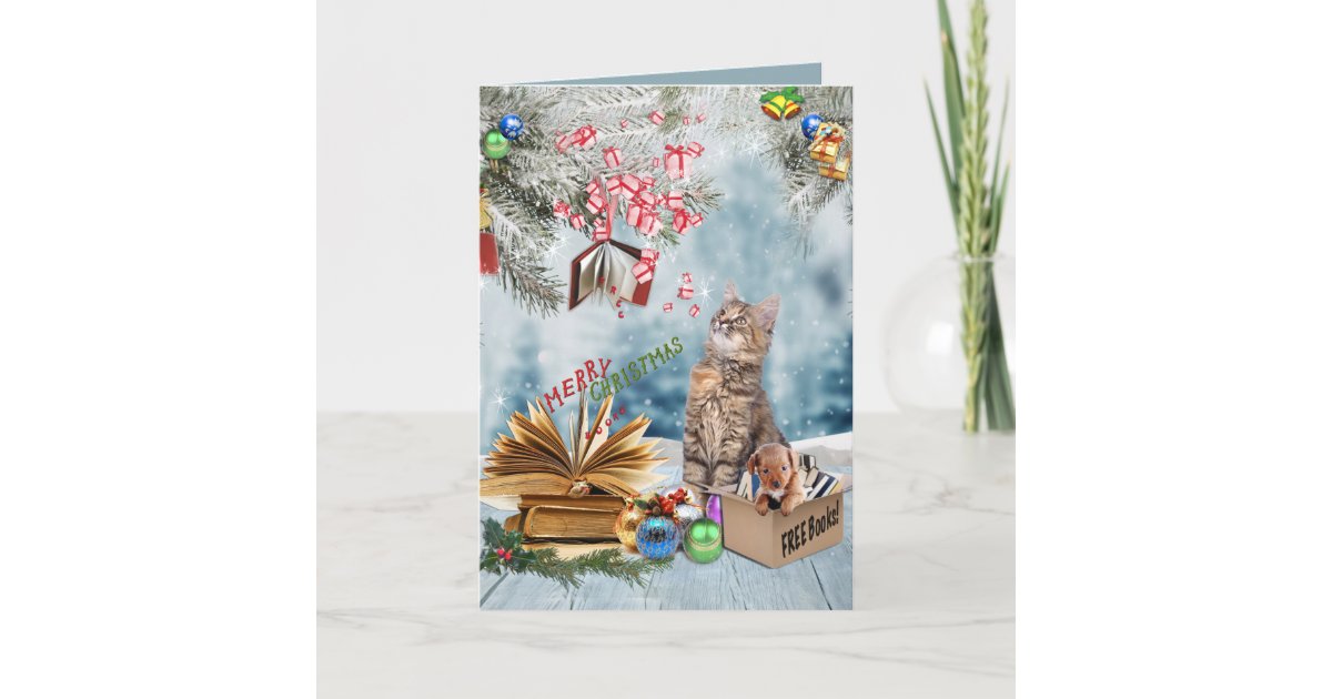 Free Books for Christmas Holiday Card | Zazzle