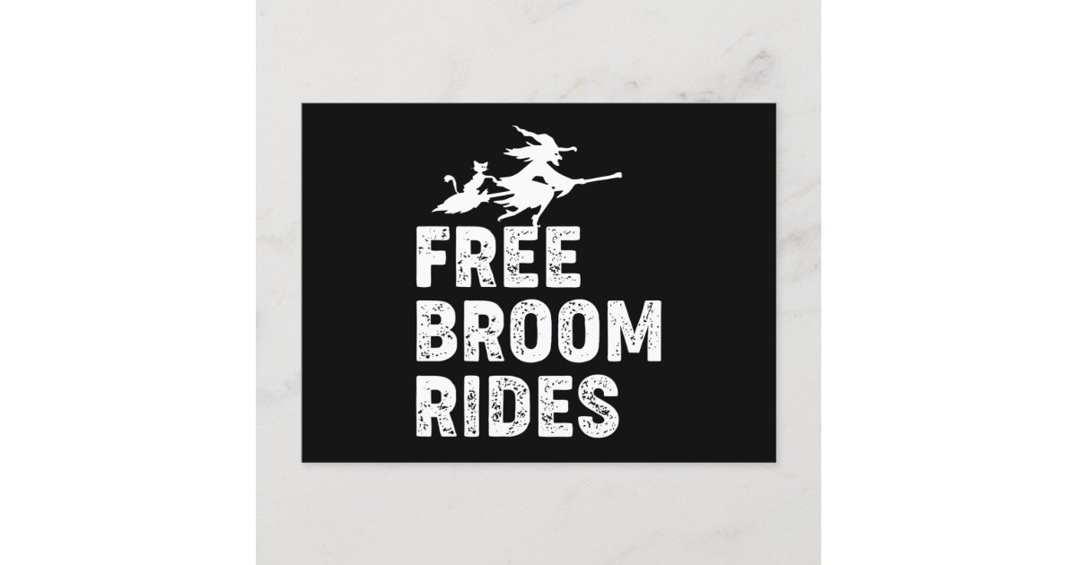 Free Broom Rides Postcard | Zazzle
