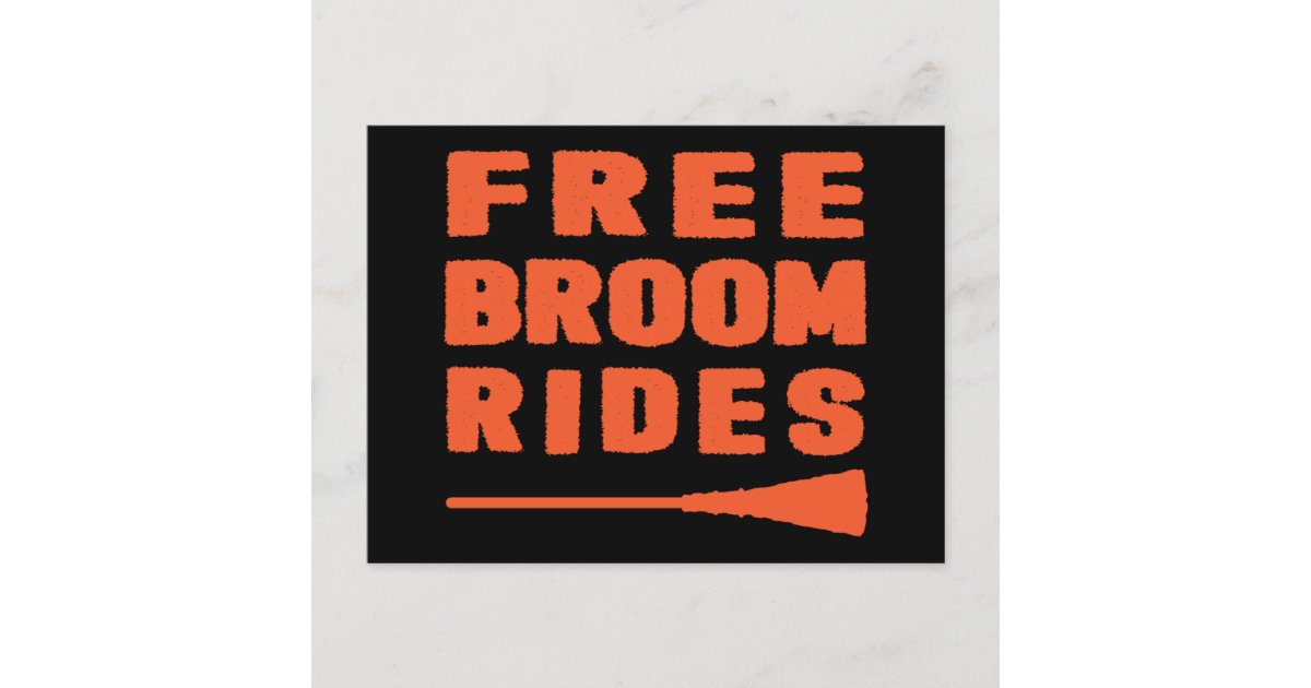 free broom rides postcard | Zazzle