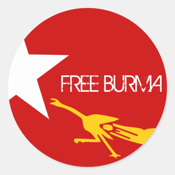 FREE BURMA CLASSIC ROUND STICKER | Zazzle