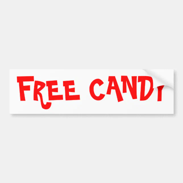 Free Candy Bumper Sticker | Zazzle