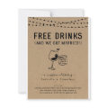 Free Drinks Funny Reception Only Invitation | Zazzle