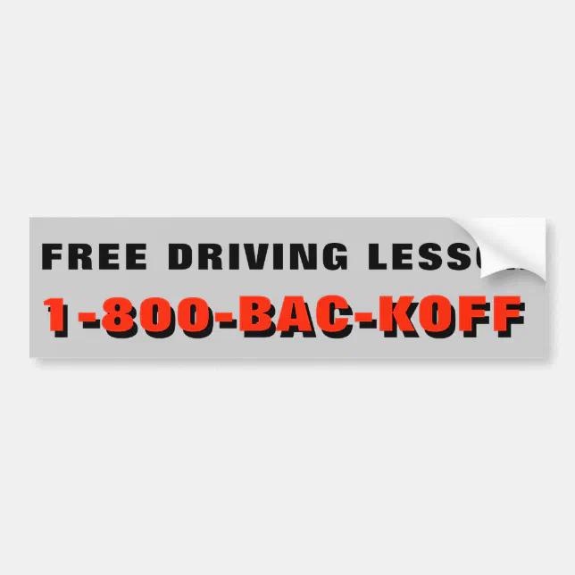 Free Driving Lesson "Back Off" Bumper Sticker | Zazzle
