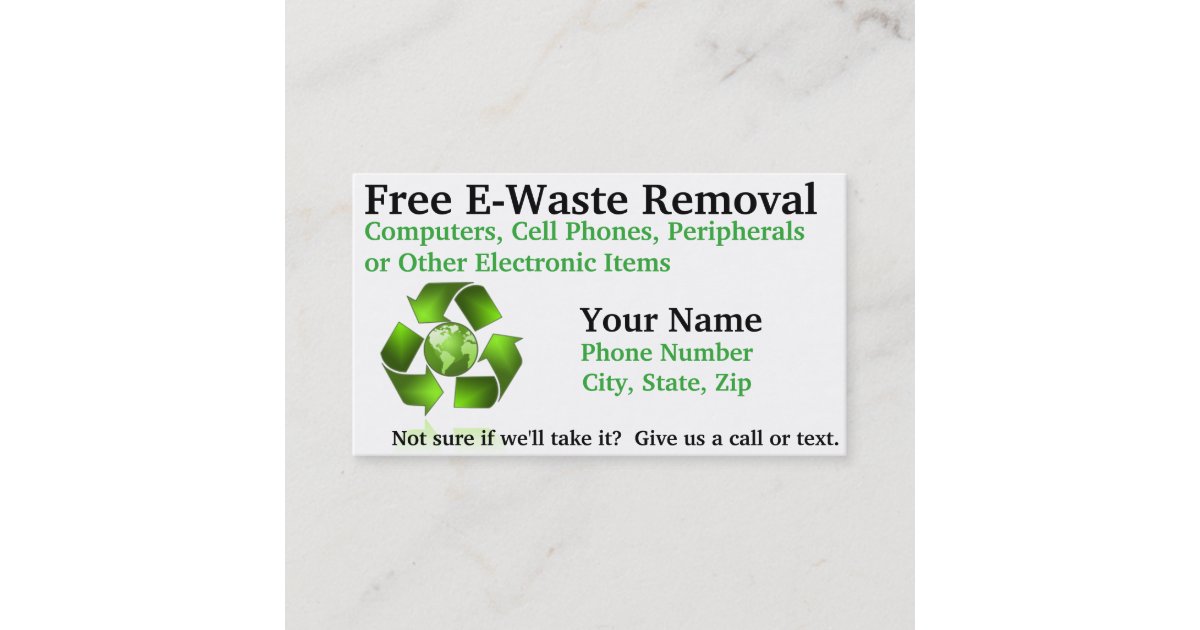Free E-Waste Removal Business Card | Zazzle