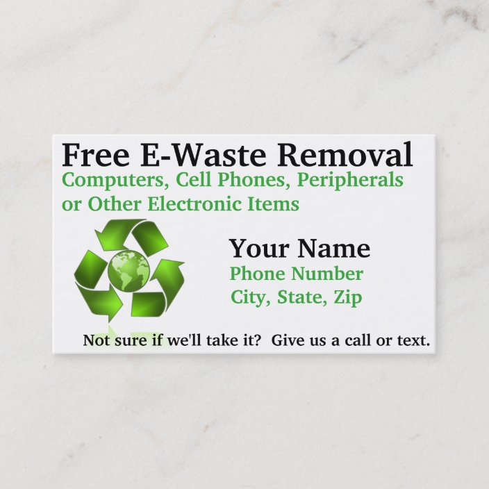 Free E-Waste Removal Business Card | Zazzle.com