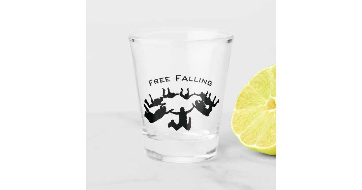 Free Falling Sky Diving Parachuting Shot Glass | Zazzle