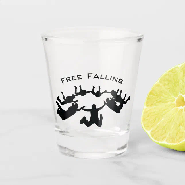 Free Falling Sky Diving Parachuting Shot Glass | Zazzle