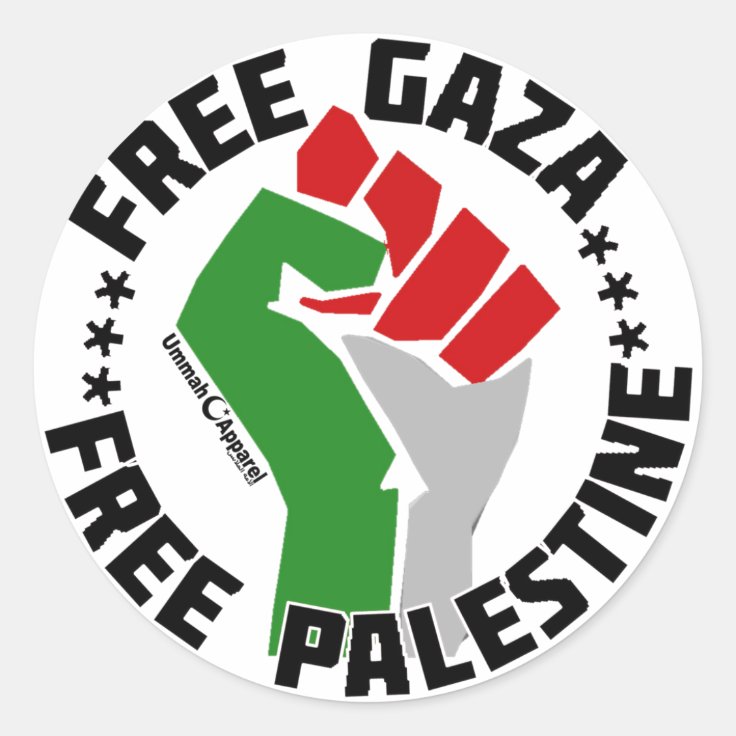 free gaza free palestine classic round sticker | Zazzle