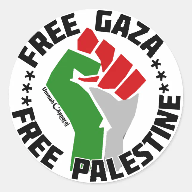 free gaza free palestine classic round sticker | Zazzle
