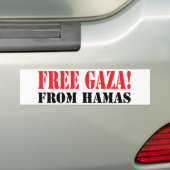 Free GAZA From HAMAS Bumper Sticker | Zazzle