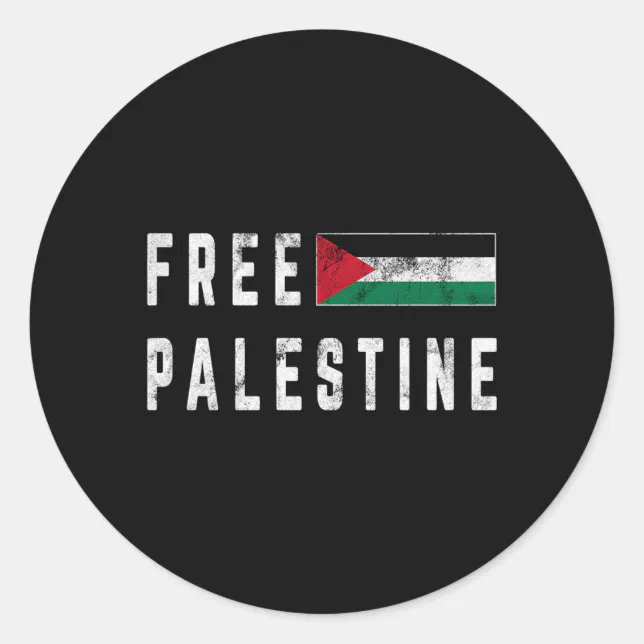Free Gaza Palestine Flag Arabic Classic Round Sticker | Zazzle
