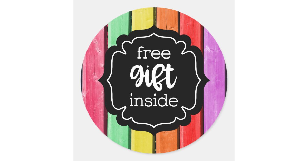 Free gift inside label stickers | Zazzle