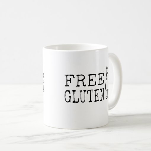 FREE GLUTEN Diet Humor Celiac Parody Funny Quote Coffee Mug | Zazzle