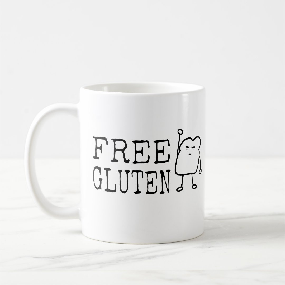 FREE GLUTEN Diet Humor Celiac Parody Funny Quote Coffee Mug | Zazzle