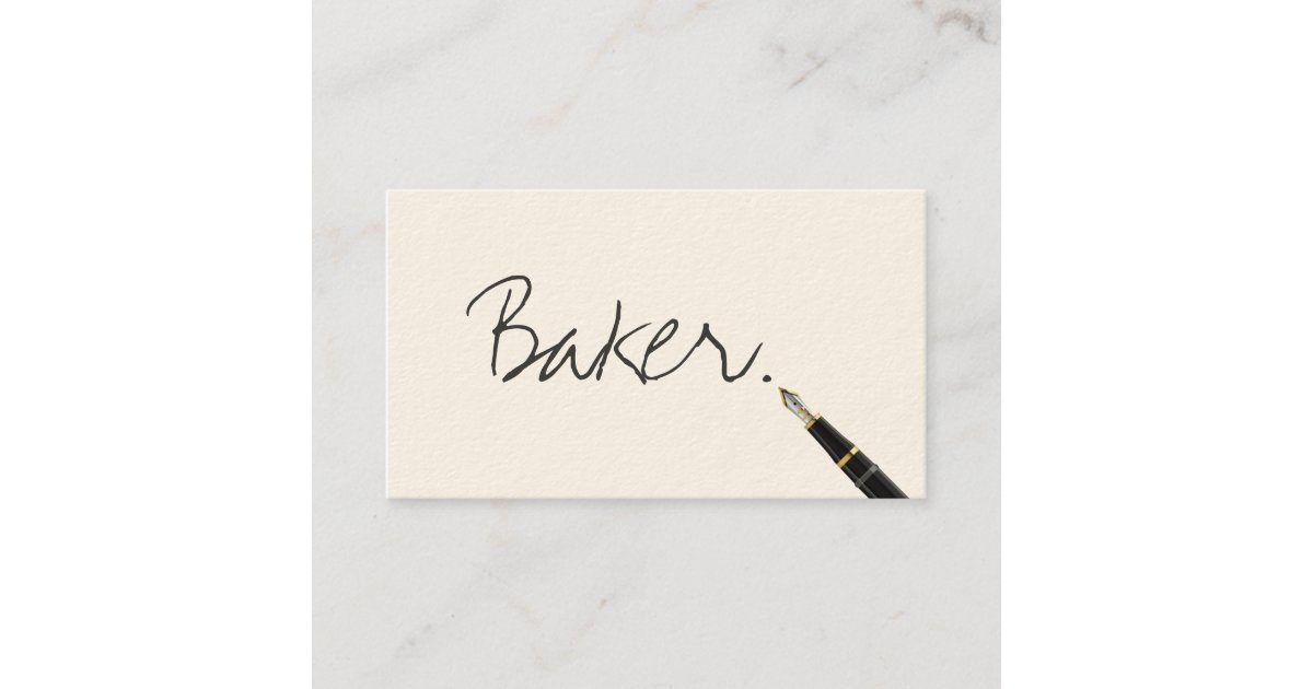 Free Handwriting Script Baker Business Card | Zazzle